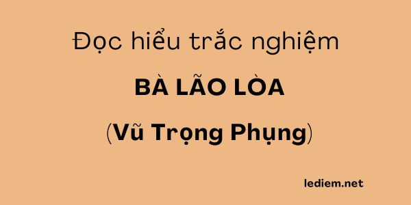 Bà lão lòa (Vũ Trọng Phụng) ; bà lão lòa đọc hiểu ; bà lão lòa trắc nghiệm ; đọc hiểu bà lão lòa ...
