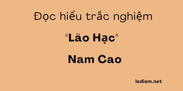 Lão Hạc ; đọc hiểu lão hạc ; trắc nghiệm lão hạc ; lão hạc trắc nghiệm (10 câu hỏi, Đề kiểm tra)